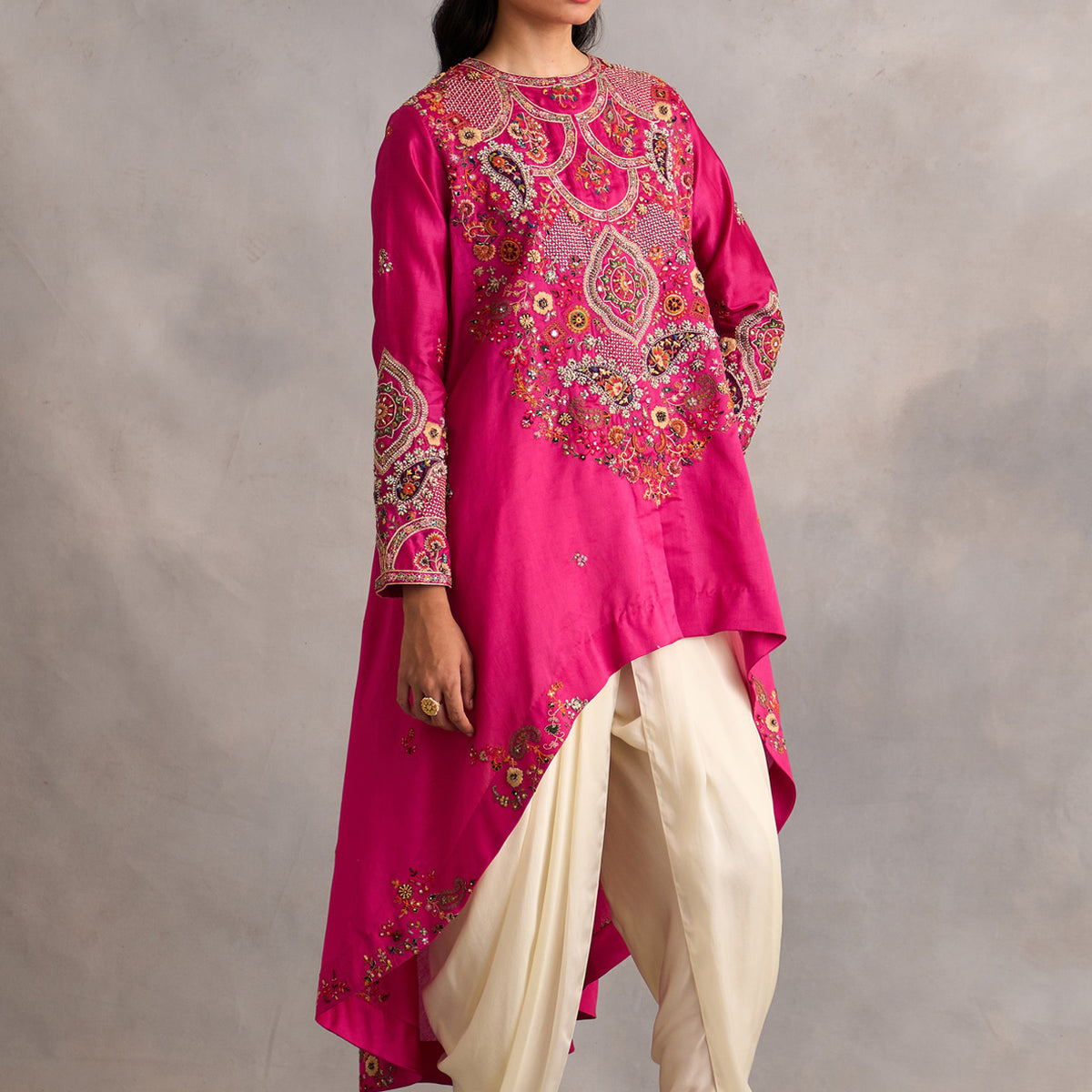 High Low Jacket With Dhoti – Petticoat