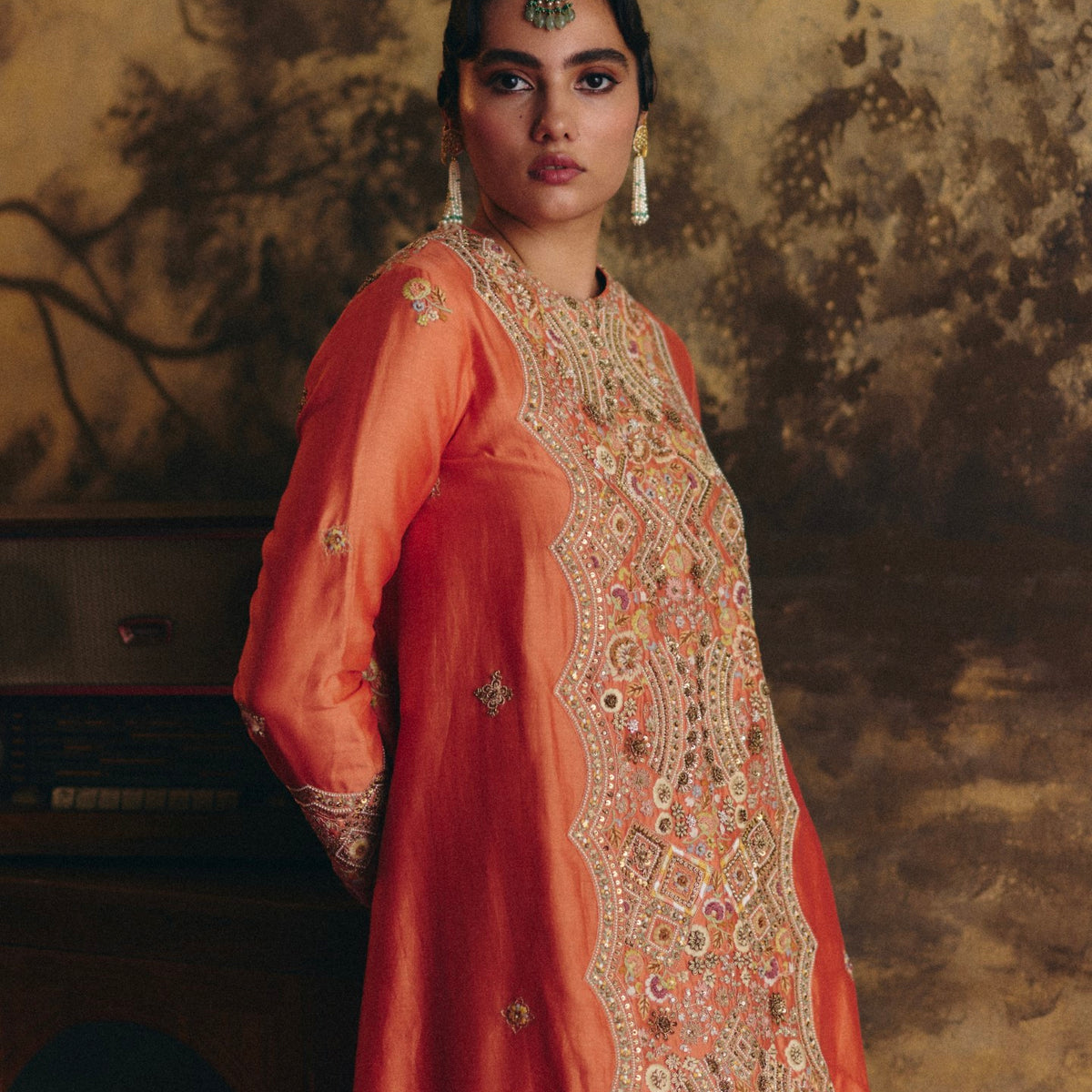 High low jacket with dhoti – Petticoat