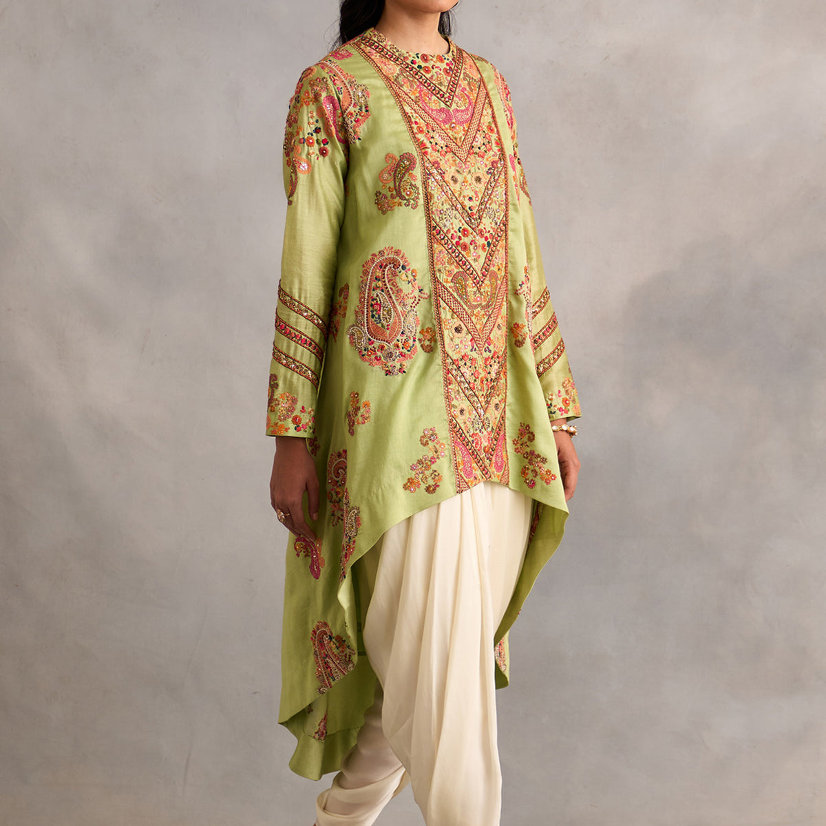 High Low Jacket With Dhoti – Petticoat