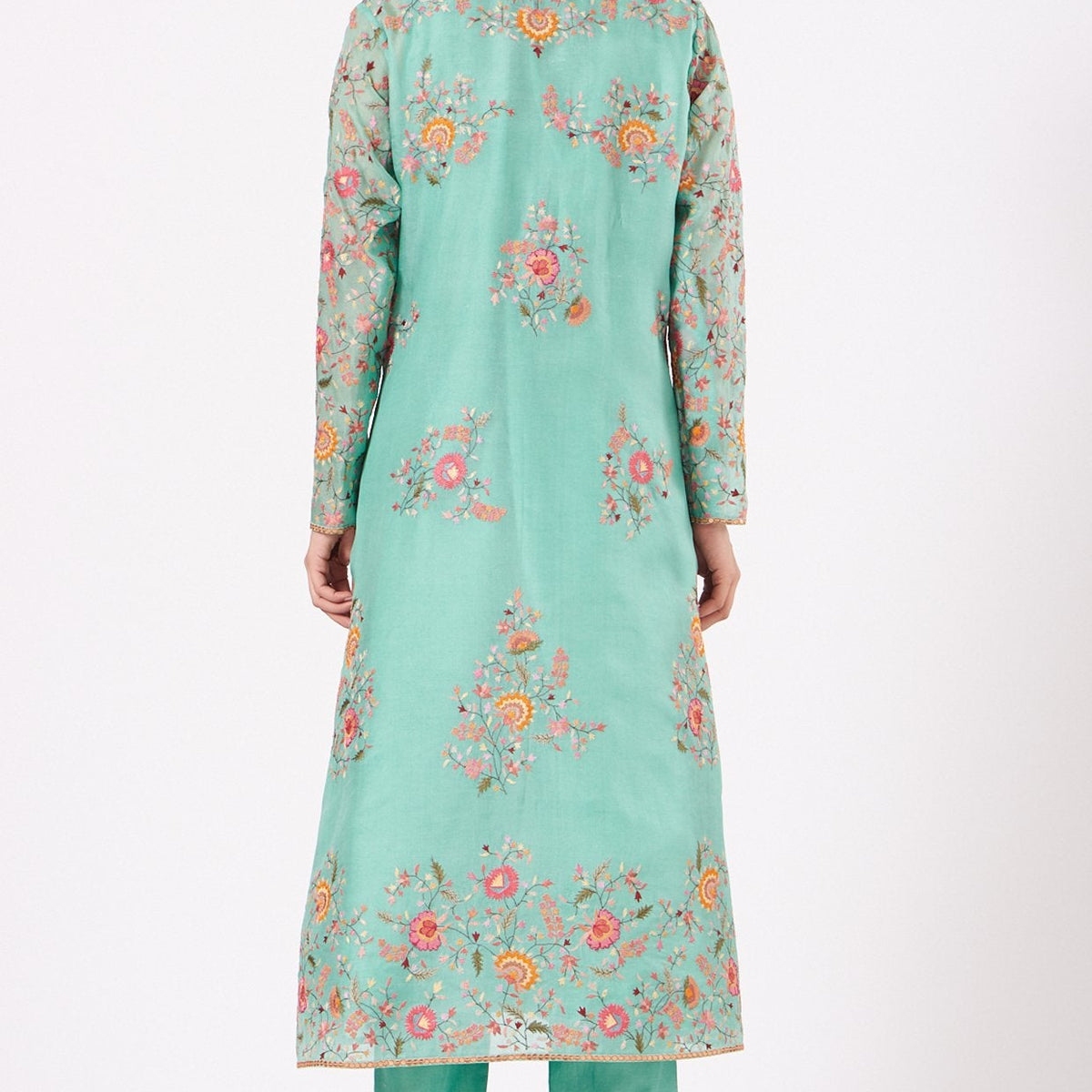 Mint Green Embroidered Jacket Set – Petticoat